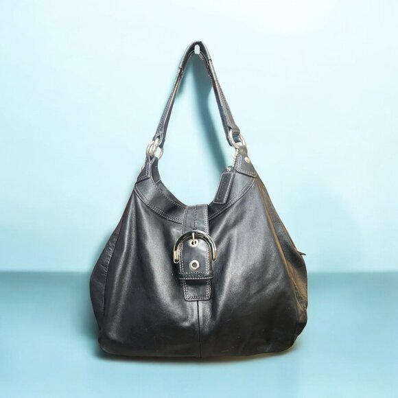 Coach | Bags | Coach Purse Black Leather Nickel Soho Madison Lynn Hobo ...